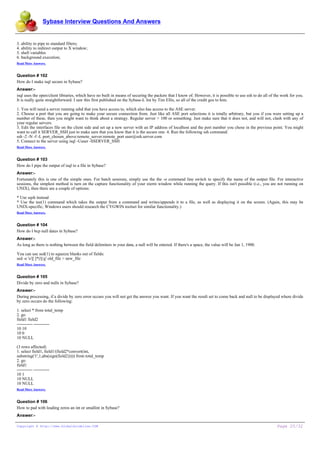 Sybase job interview_preparation_guide | PDF