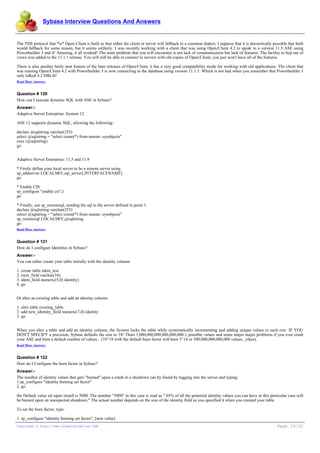 Sybase job interview_preparation_guide | PDF