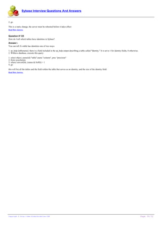 Sybase job interview_preparation_guide | PDF