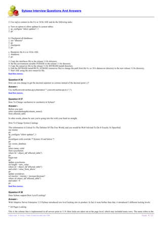 Sybase job interview_preparation_guide | PDF