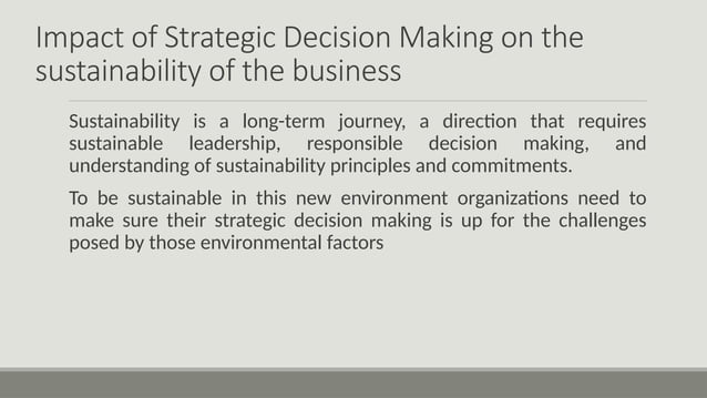 Strategic Decision Making Process points | PPT