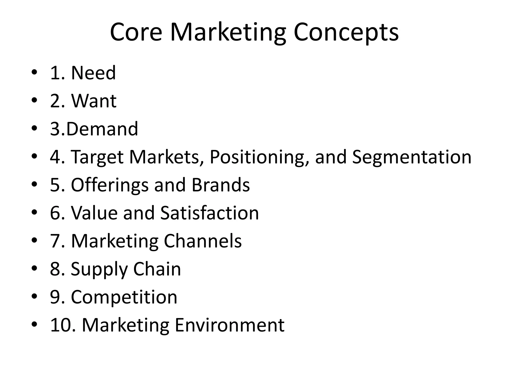 Core Marketing Concepts | PPTX