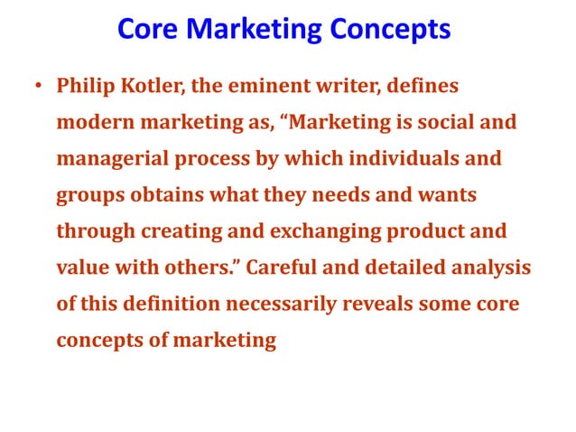 Core Marketing Concepts | PPT