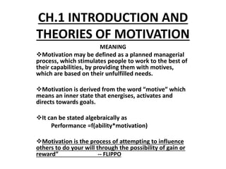 Sy bms ch1 motivation and leadership | PPTX