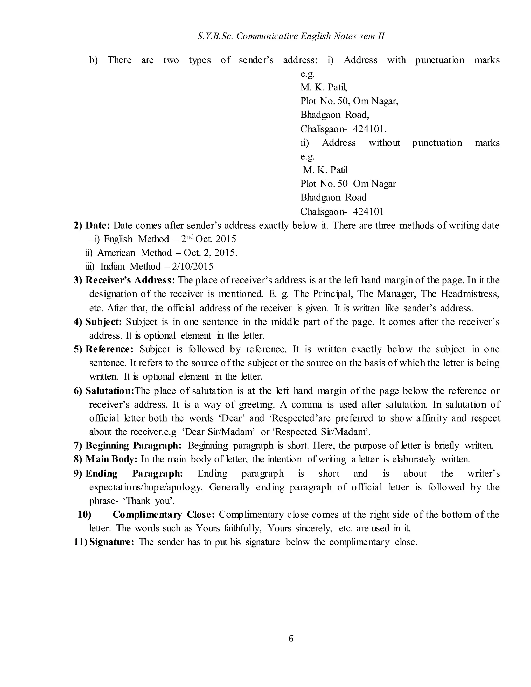 English communication and Writing skills | DOCX
