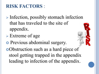 APPENDICITES. | PPTX | Digestive Disorders | Diseases and Conditions