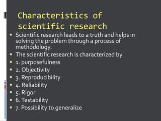 Research methodology: Scientific Attitude, Methodology and Writing | PPTX