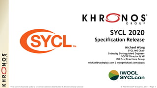 SYCL 2020 Specification | PDF