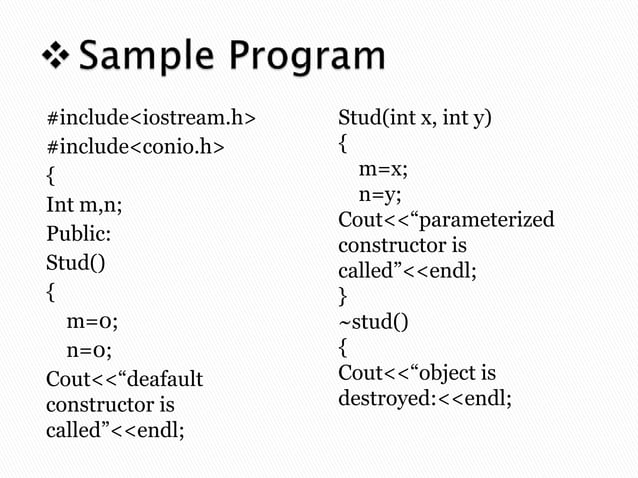 Constructor And Destructor Ppt 
