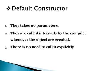 Constructor and destructor | PPTX