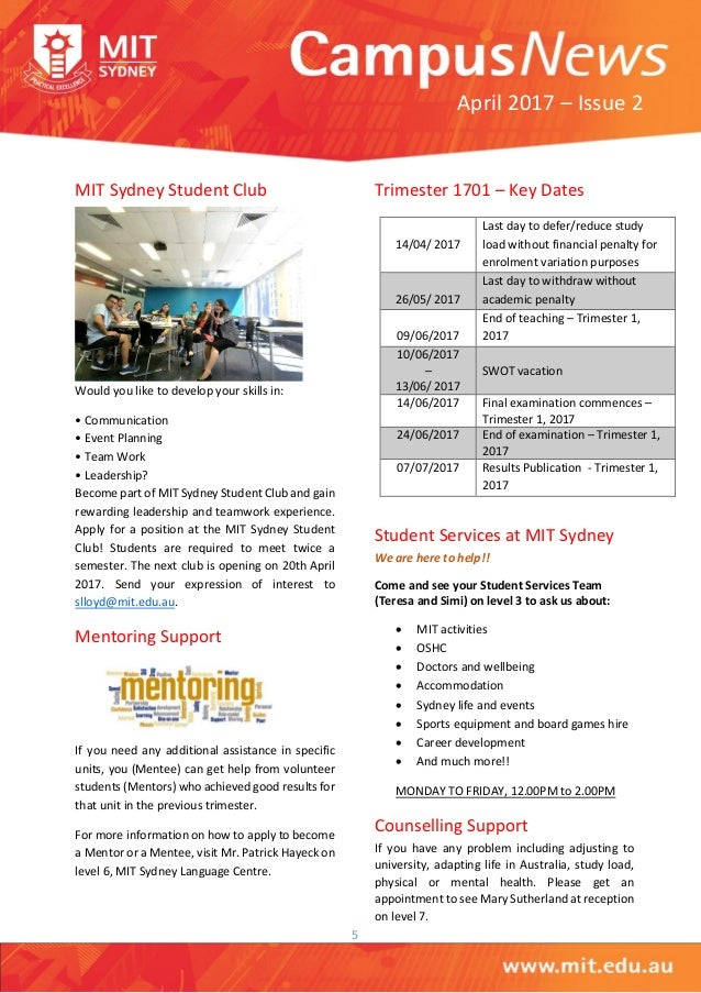 MIT Sydney Campus News - 2017