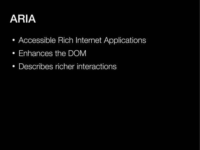 ARIA (SydJS lightning talk) | PPT