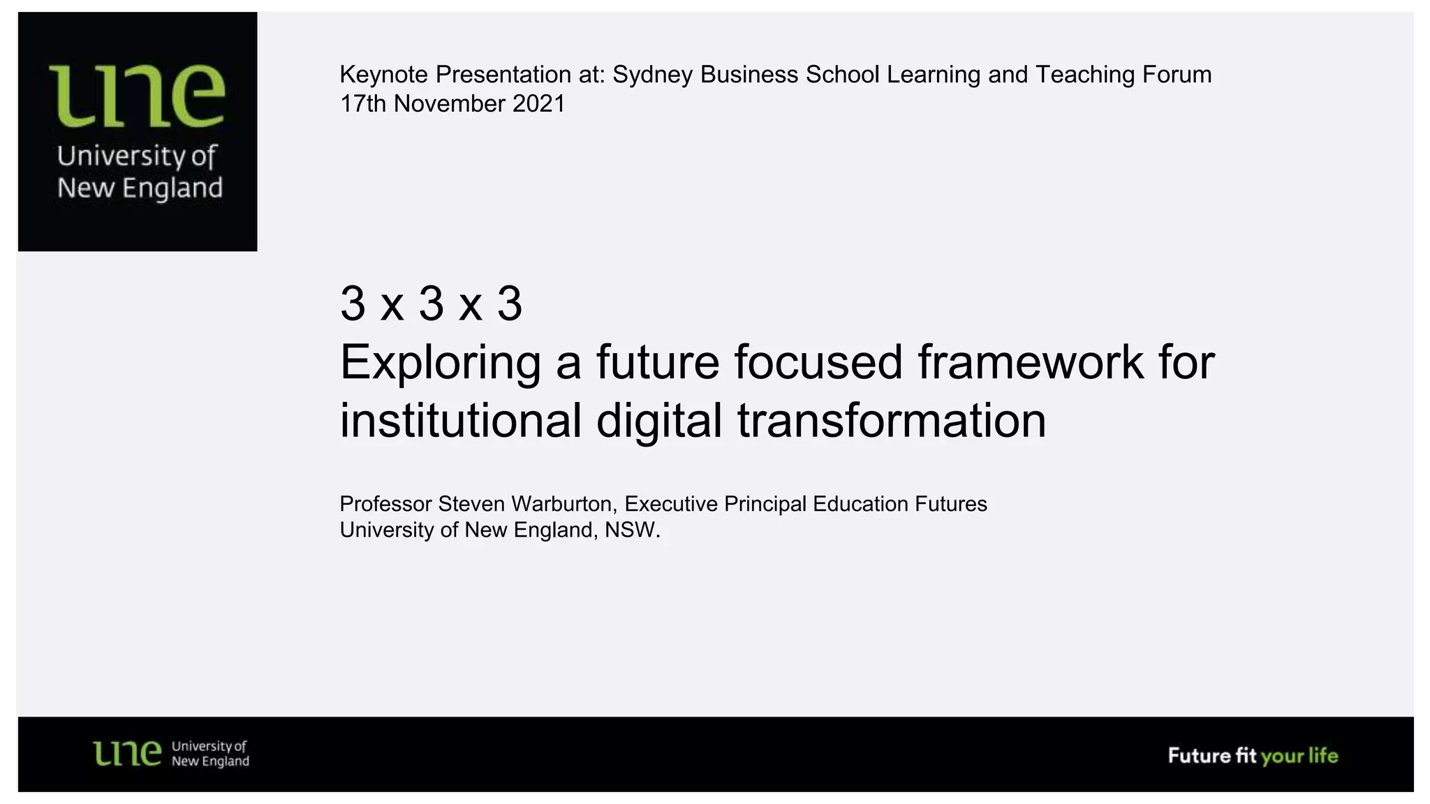 Exploring a future focussed framework for institutional digital ...