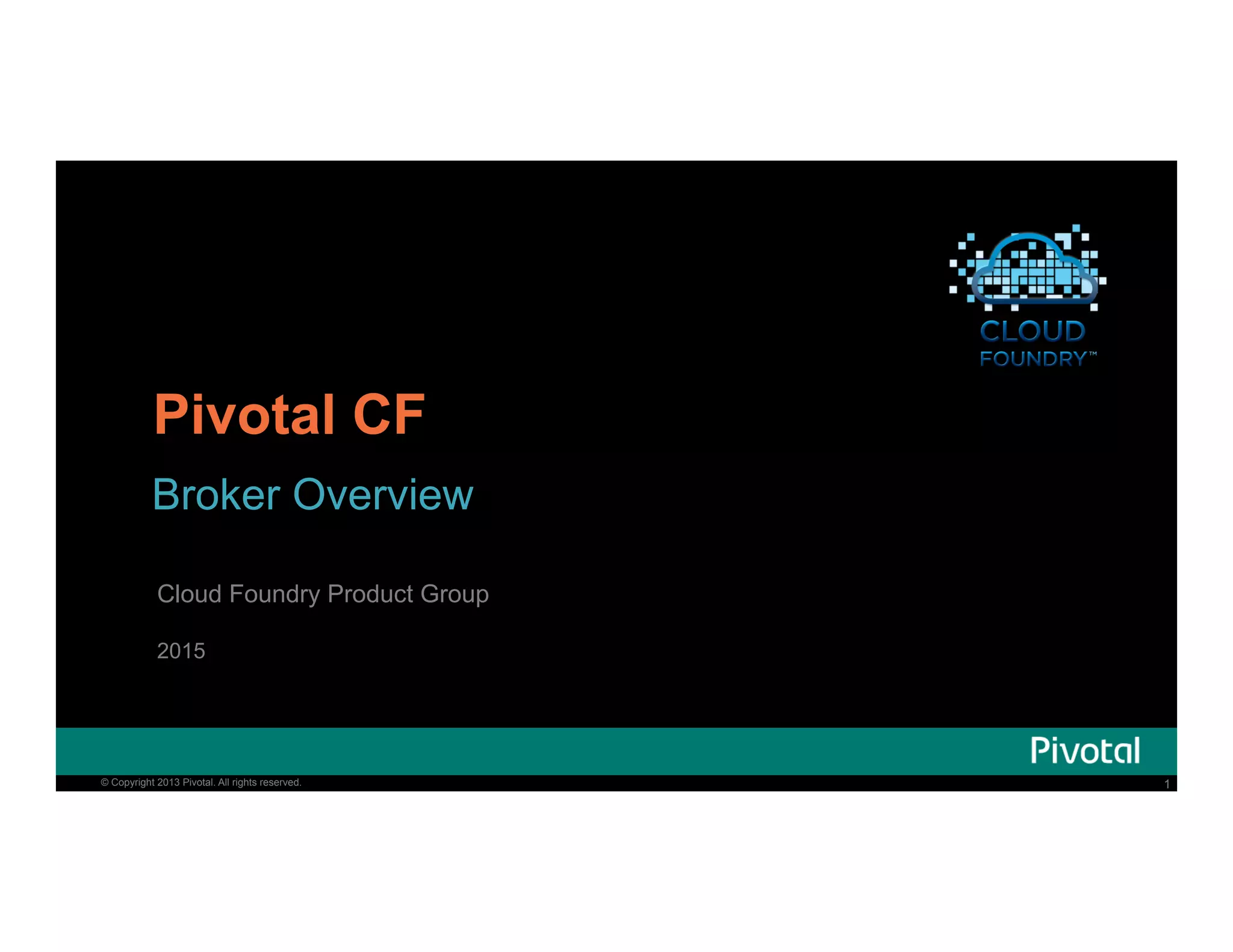 Sydney cloud foundry meetup - Service Brokers | PPT