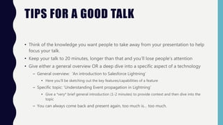 Sydney salesforce developer group talker tips | PPT