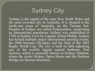 Sydney city travel guide | PPTX