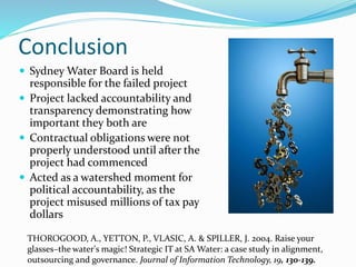 Sydney water customer information & billing system | PPTX