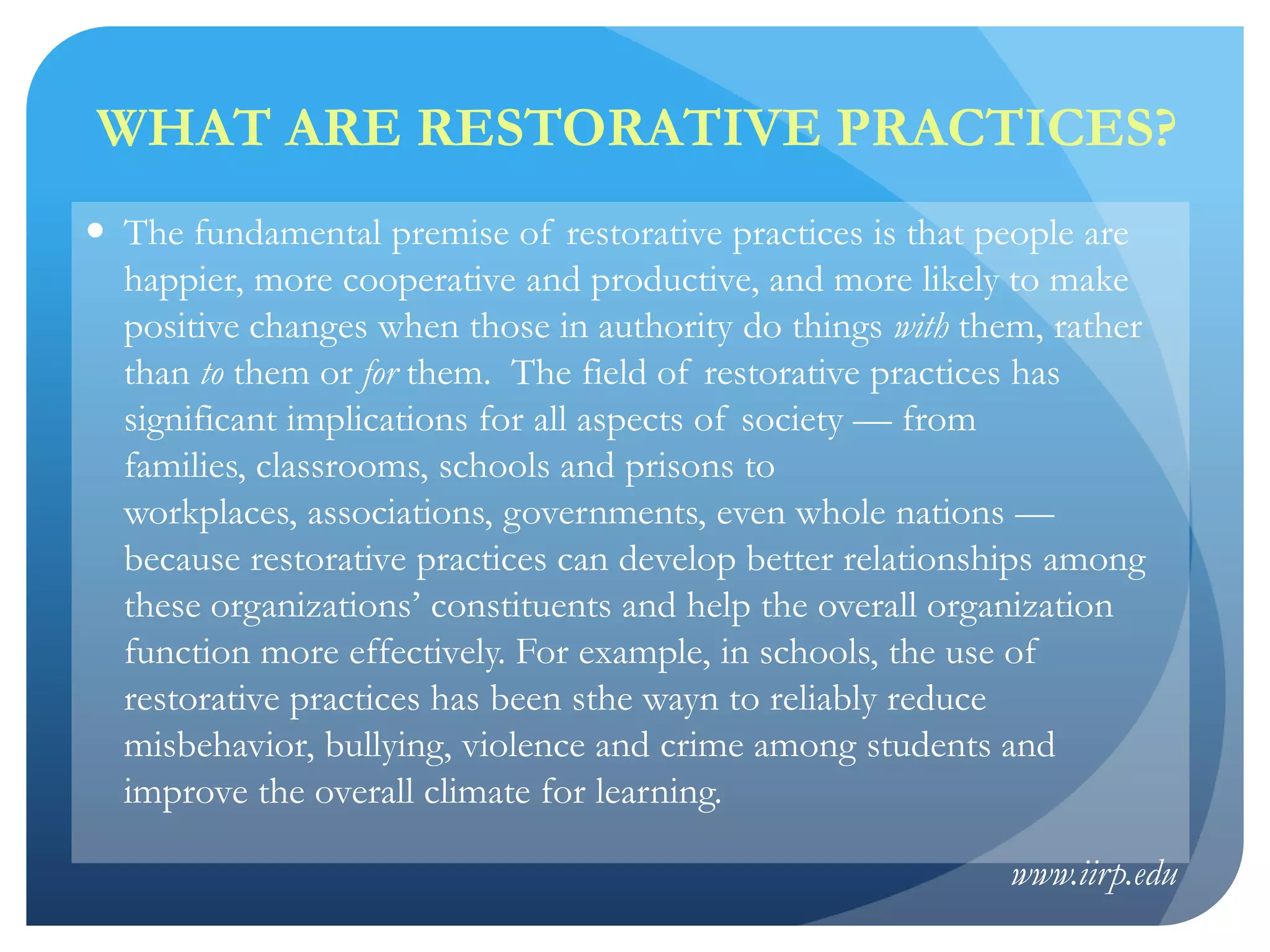 Sydnor School Climate - Restorative Practices | PPTX