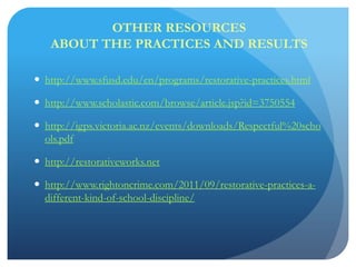 Sydnor School Climate - Restorative Practices | PPTX