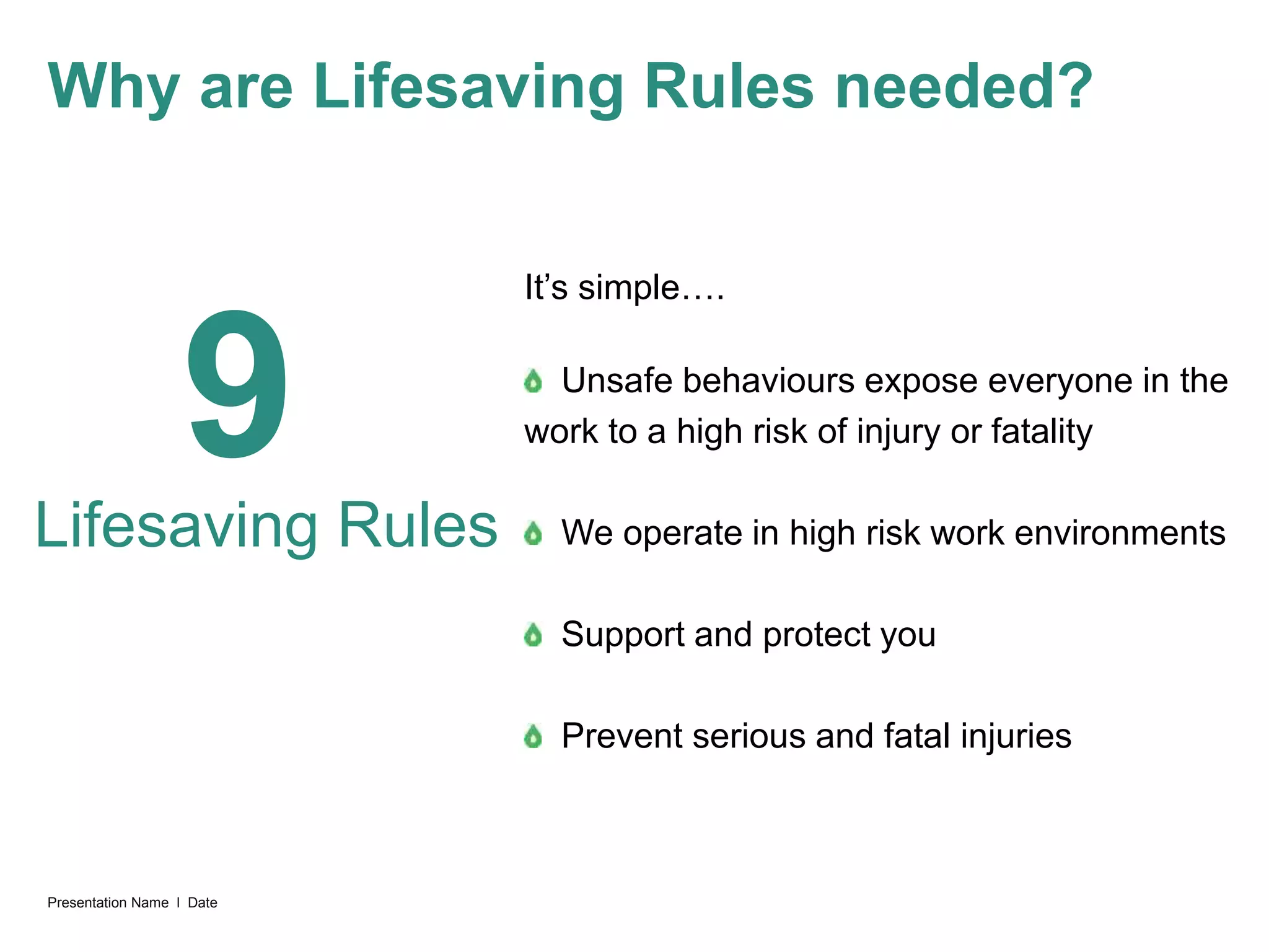 Syd water life saving rules preso | PPTX