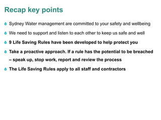 Syd water life saving rules preso | PPTX
