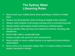 Syd water life saving rules preso | PPTX