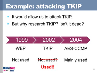 Advanced WiFi Attacks Using Commodity Hardware | PPT