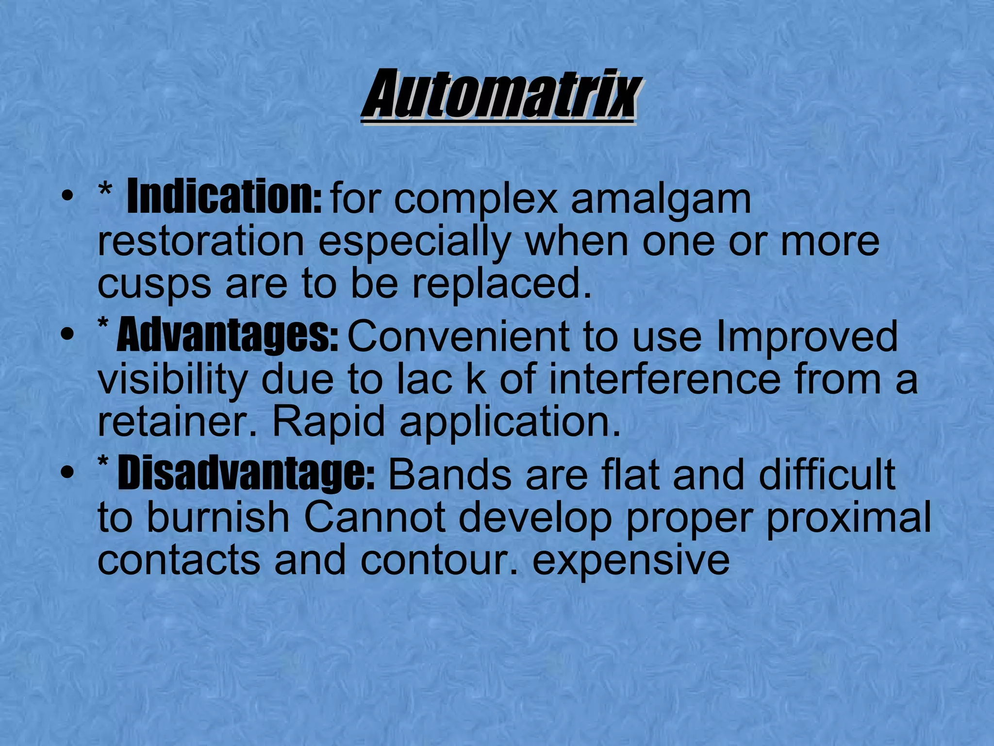 Types Of Matrix Retainer & Parts Of Retainer | PPT