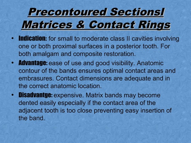 Types Of Matrix Retainer & Parts Of Retainer | PPT | Dental Health ...
