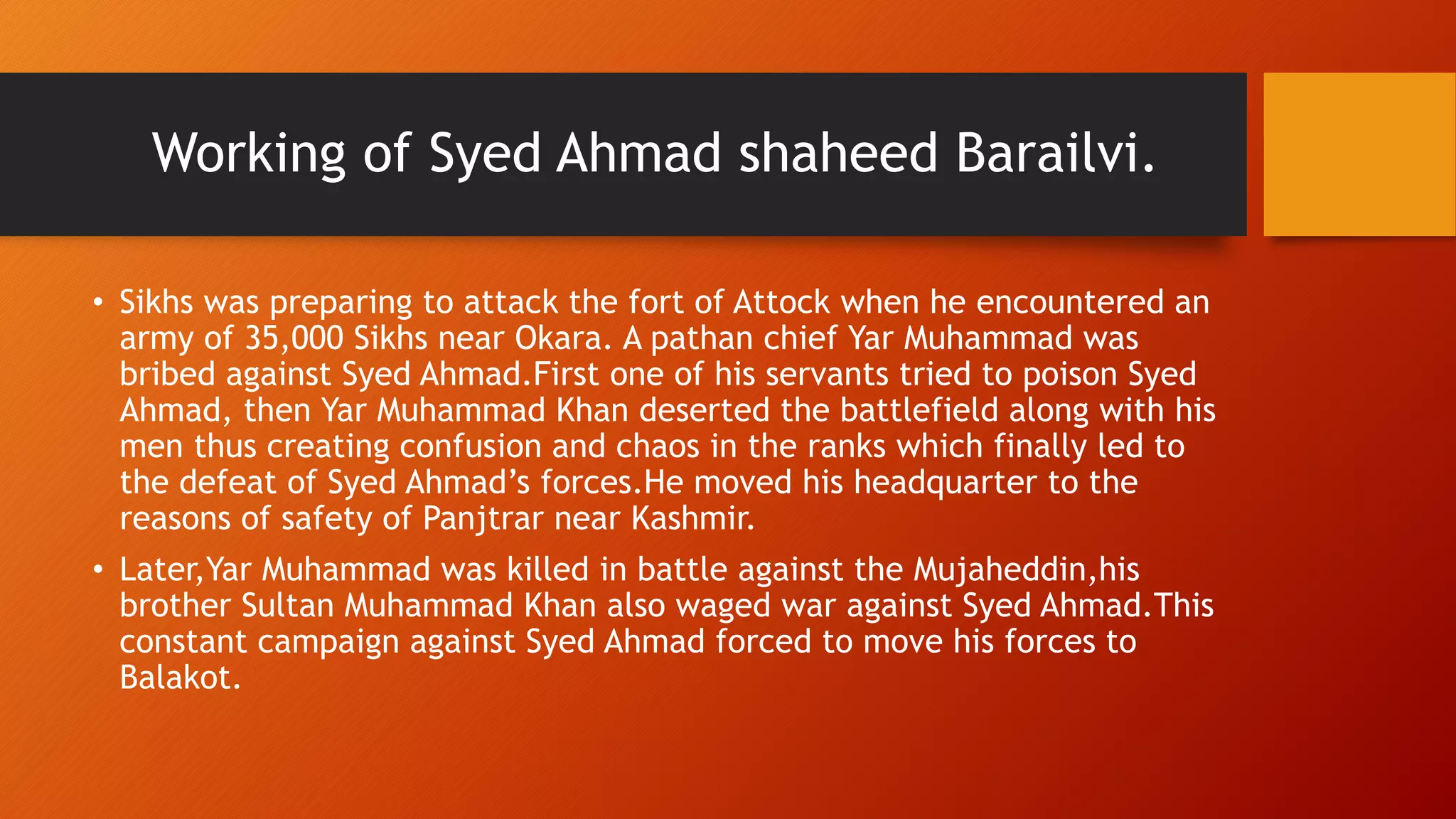 #Syed ahmad shaheed barailvi | PPTX