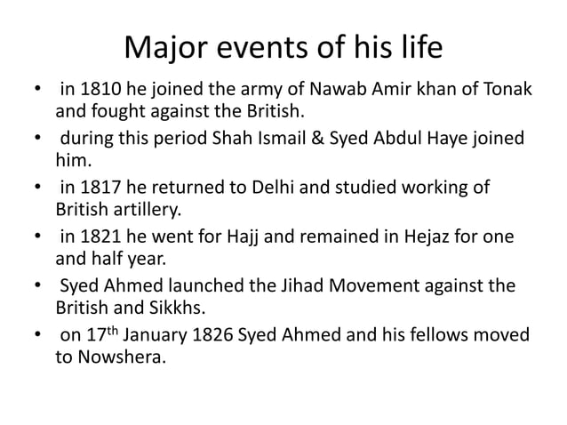 Syed ahmed shaheed bravely | PPTX