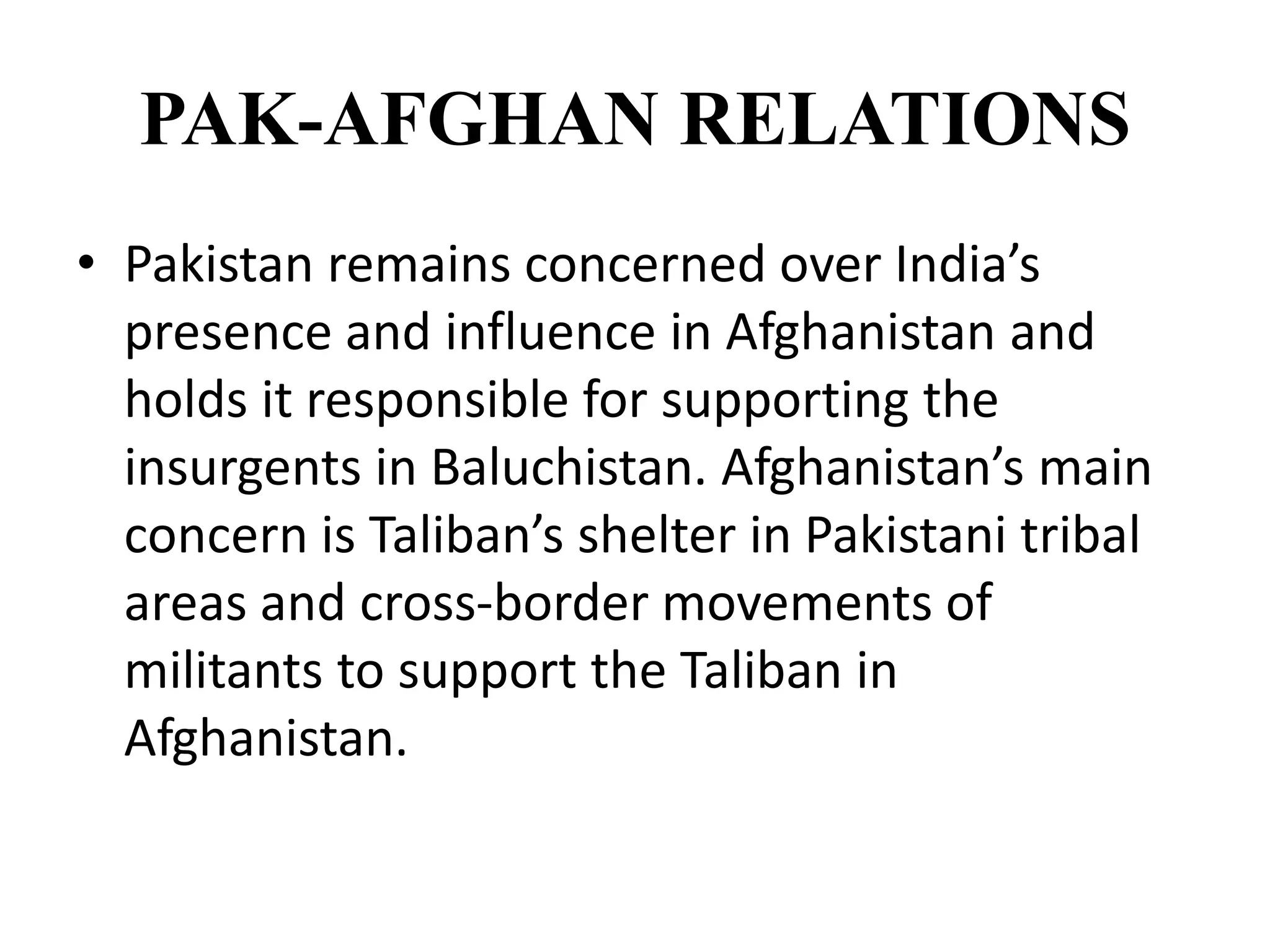 Pak Afghan relations | PPT