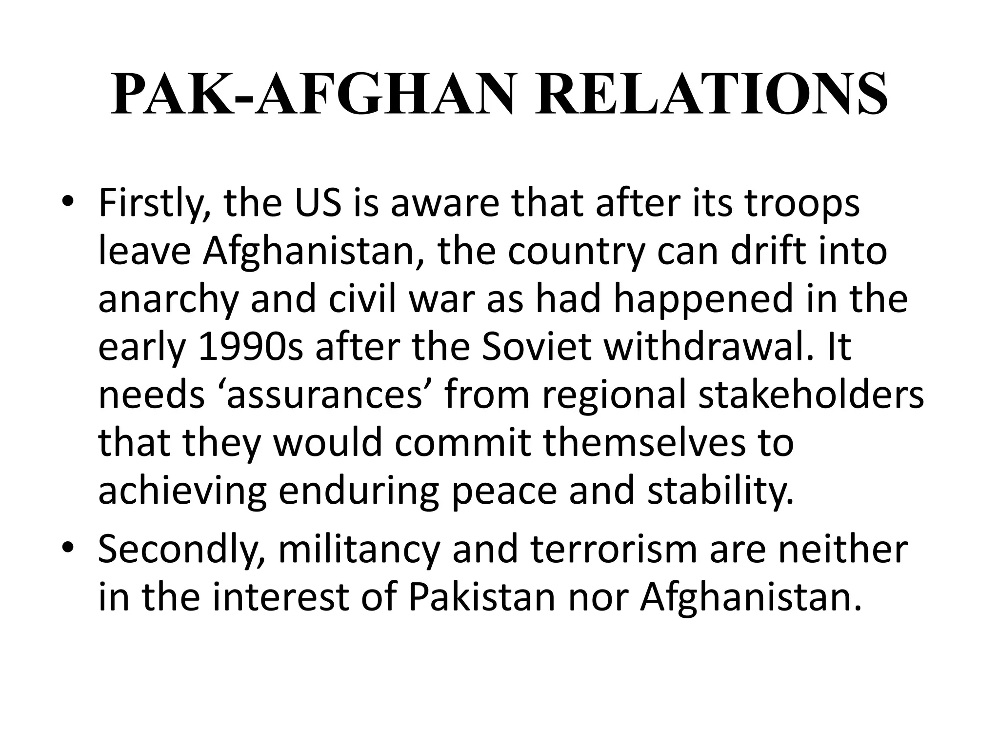 Pak Afghan relations | PPT
