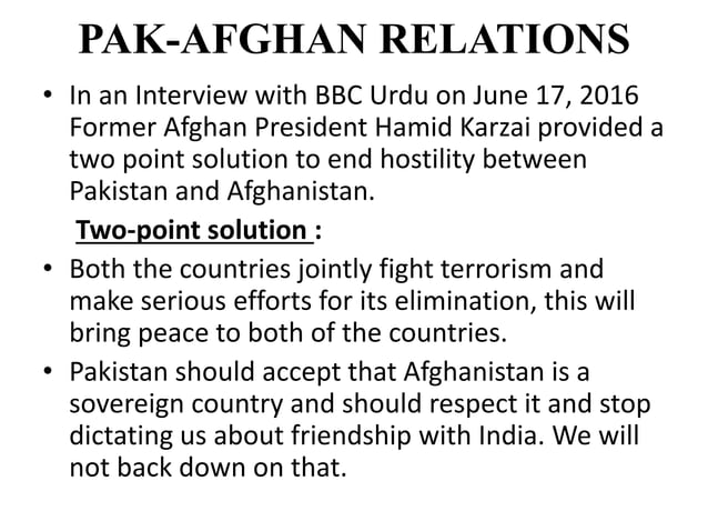 Pak Afghan relations | PPT