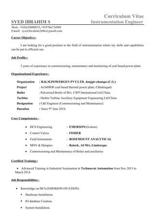 Syed ibrahim resume | DOC