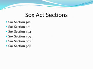 Sarbanes-Oxley Act 2002 | PPTX