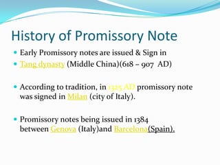 Promissory Note & Bill of Exchange | PPTX