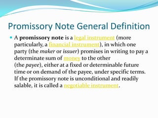 Promissory Note & Bill of Exchange | PPTX