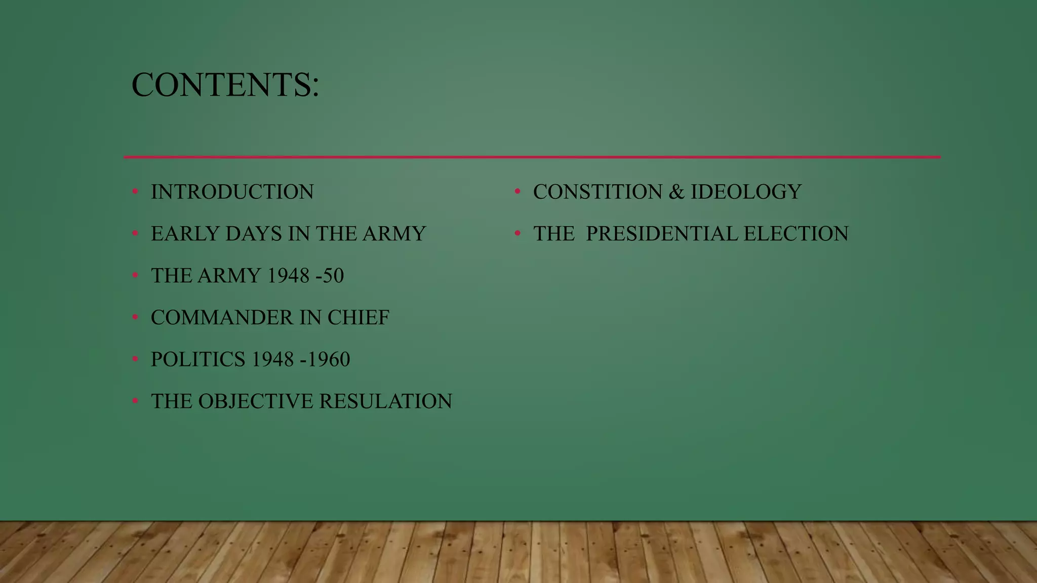 president muhammad ayoub khan | PPTX