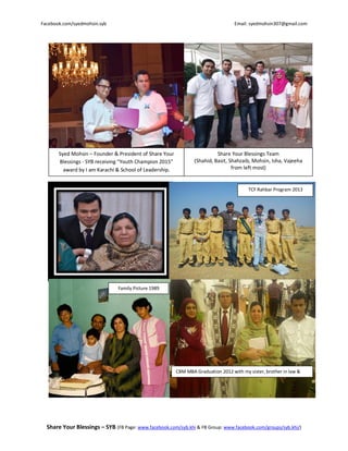Syed Mohsin Youth Champion Share Your Blessings Motivational & Success ...
