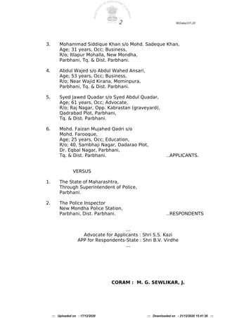 Syed moiduddin and ors v state of maha and ors | PDF