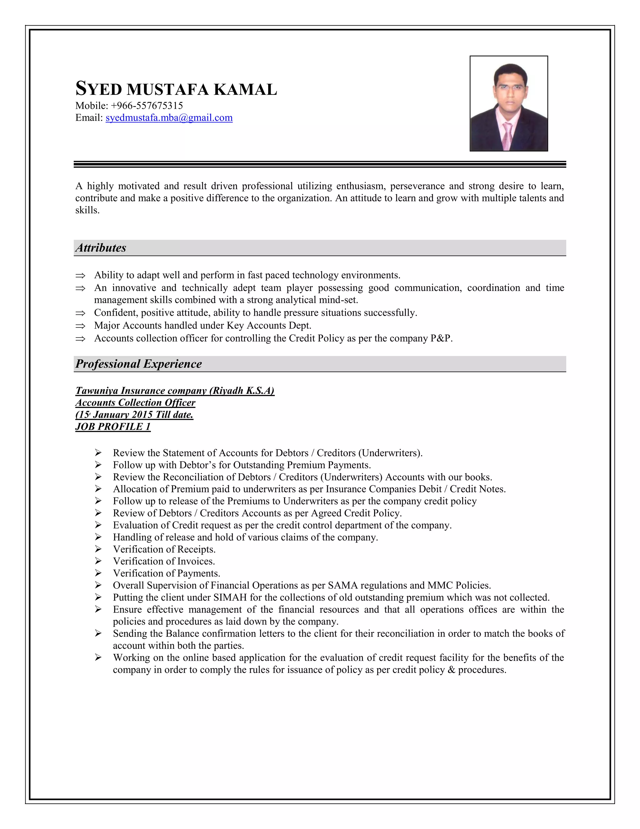 Syed mustafa cv | PDF
