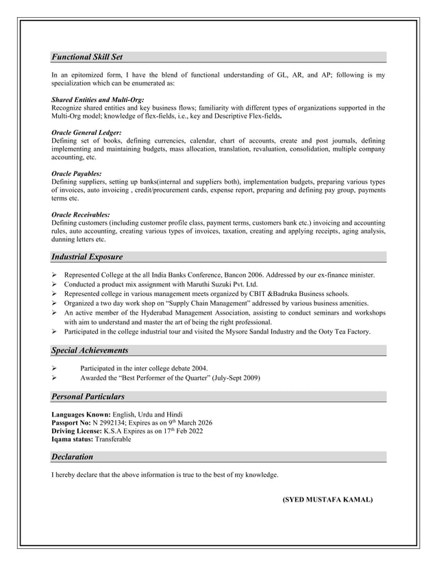 Syed mustafa cv | PDF