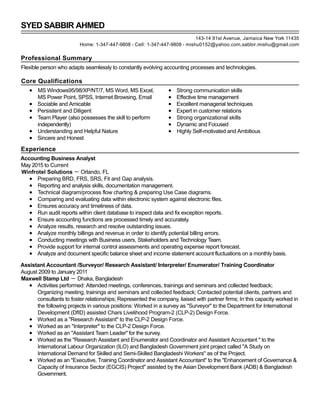 Syed sabbir ahmed_resume_8-18-15 | PDF