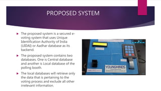 Secured and transperant voting system using biometics | PPT