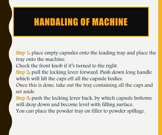 Filling of Hard Gelatin Capsule By Manually Operated Capsule Filler ...