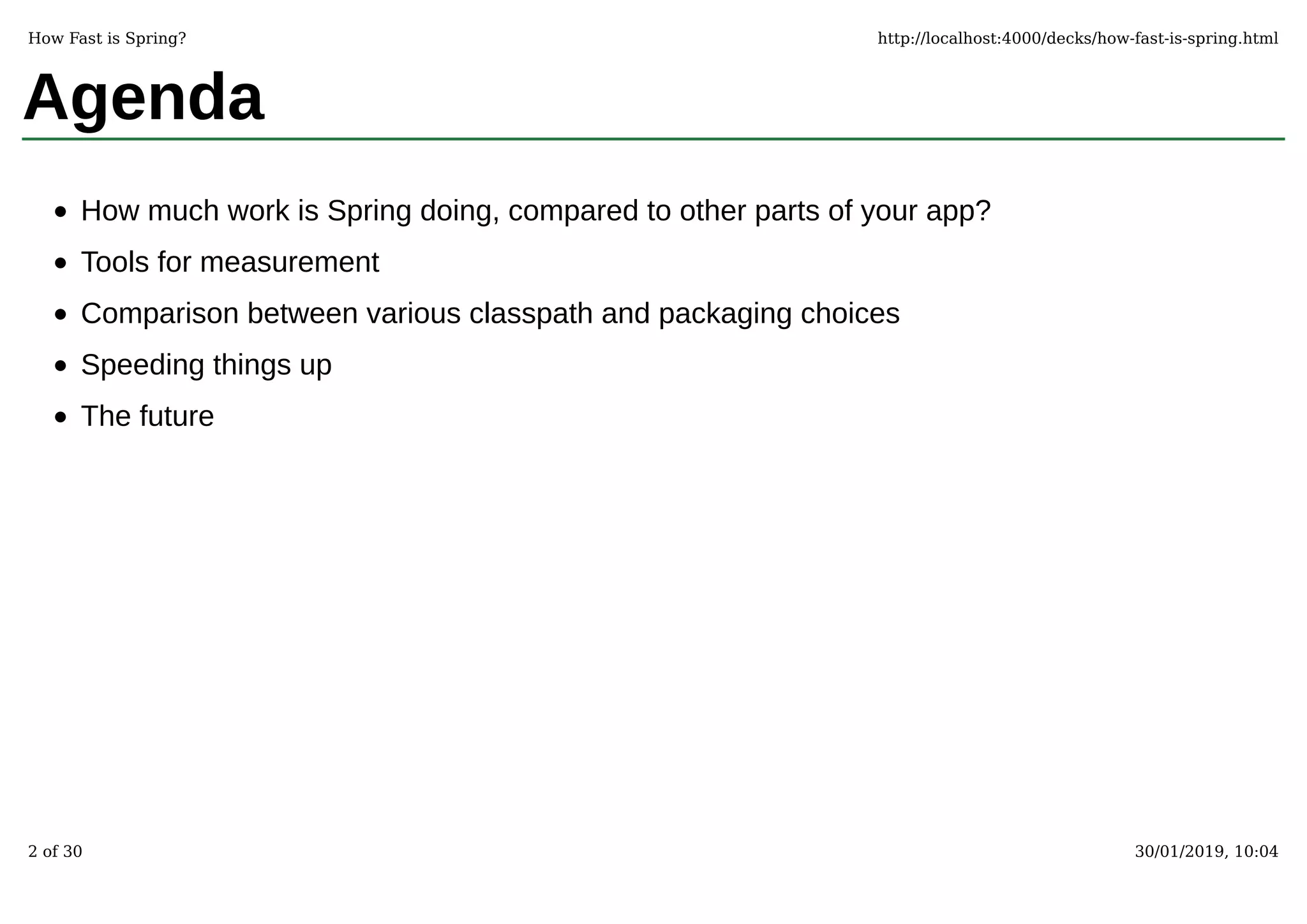 How Fast is Spring? - Dave Syer | PPT