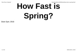 How Fast is Spring? - Dave Syer | PDF