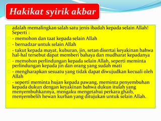 Syirik bahaya | PPTX