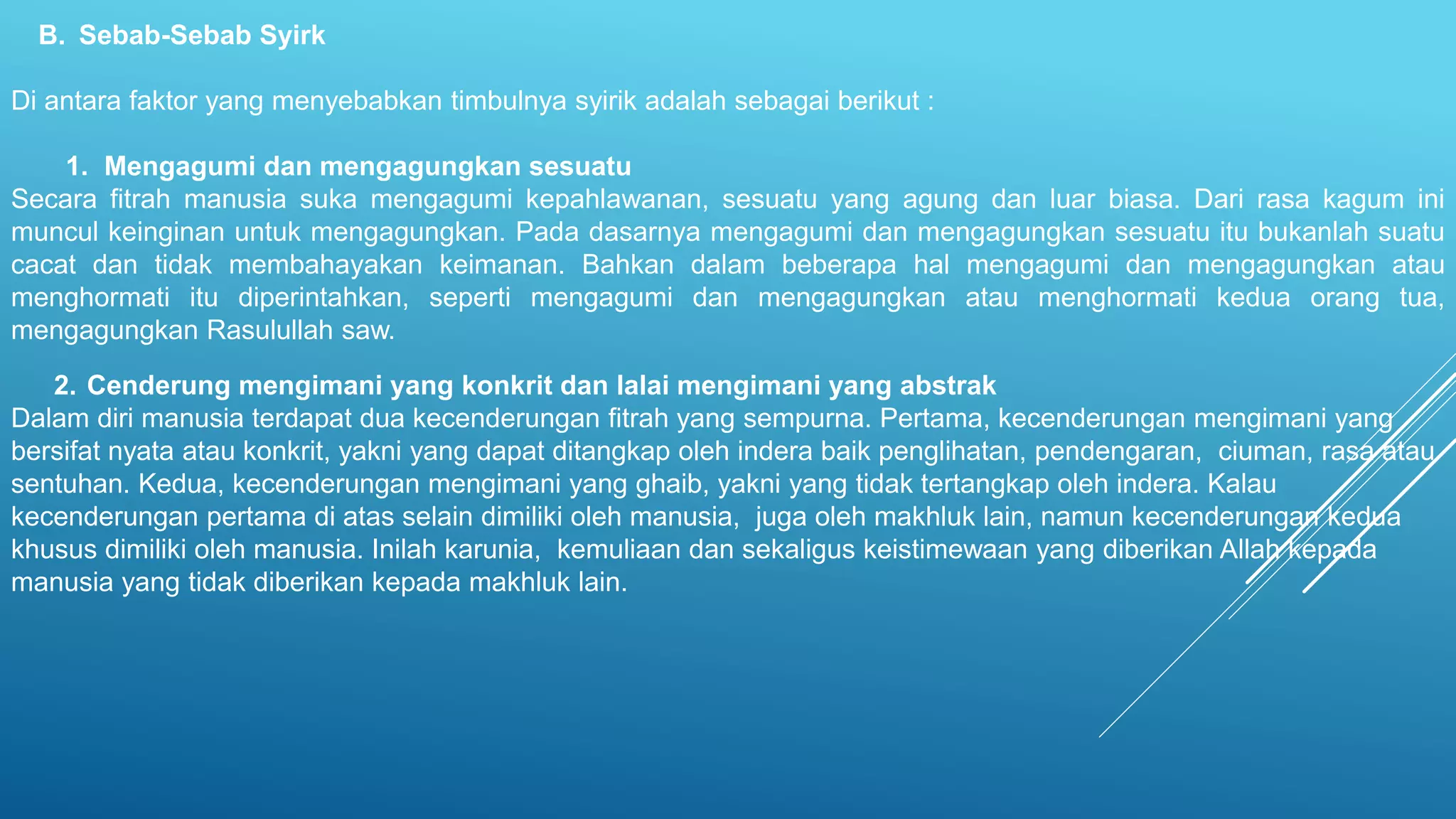 Syirik dan bahaya bagi manusia | PPTX